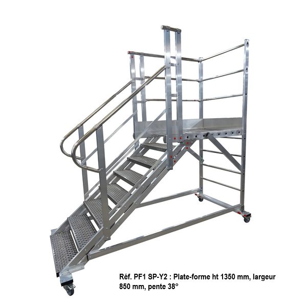 PF 1 SP-D Plate-forme mobile 1 accès, échelle aluminium, marchepied, escabeau, échafaudage ...